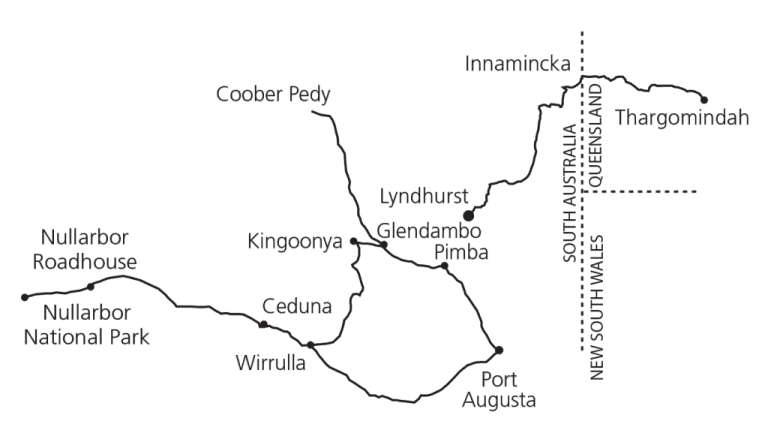 Road Trip Map: Nullarbor to the North